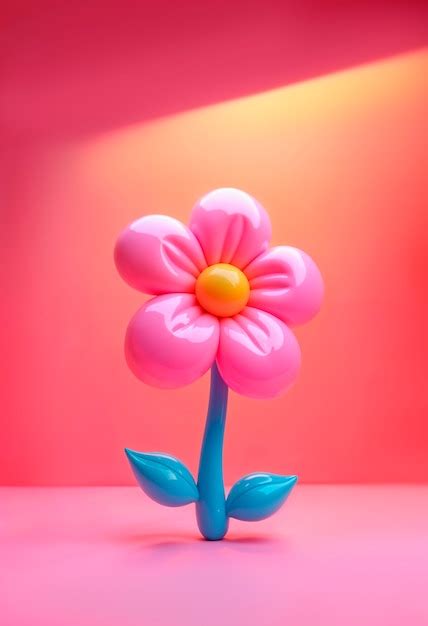 다채로운 3d 부풀어올릴 수 있는 파스텔 꽃 배경 Ai 생성 이미지