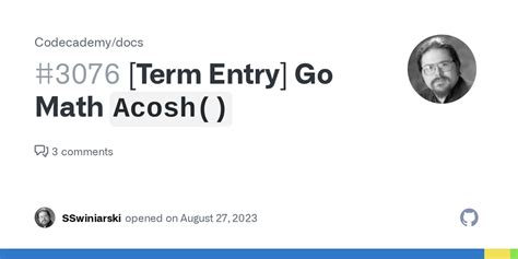 Term Entry Go Math Acosh Issue 3076 Codecademy Docs GitHub