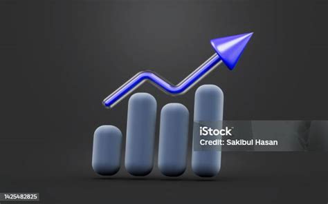 어두운 배경에 비즈니스 꺾은선형 차트 막대 기호 3d 렌더링 개념 3차원 형태에 대한 스톡 사진 및 기타 이미지 3차원 형태 그래프 어두운 색 Istock