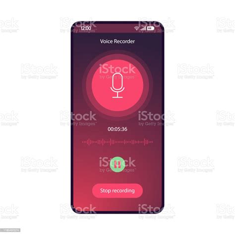 Voice Recorder App Smartphone Interface Vector Template Stock Illustration Download Image Now
