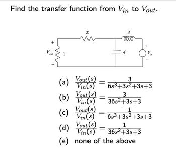 Answered Find The Transfer Function From Vin To Vout Bartleby