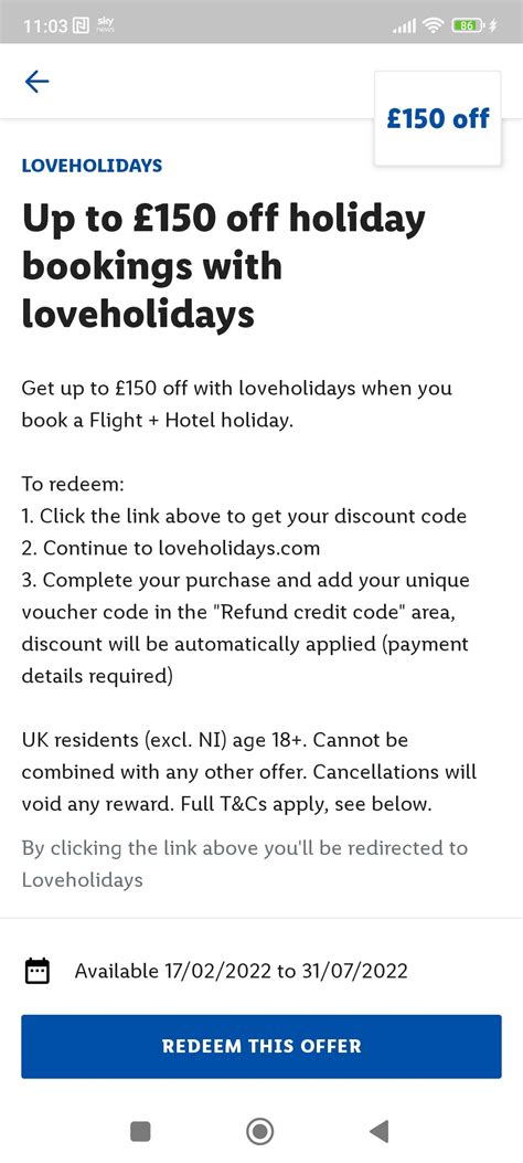 Loveholidays Up To Off Via Lidl Plus App Ends MoneySavingExpert Forum