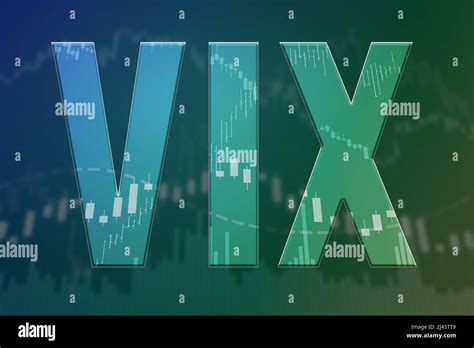 Word VIX Volatility Index On Blue And Green Finance Background Soft Focus And Shadow Stock
