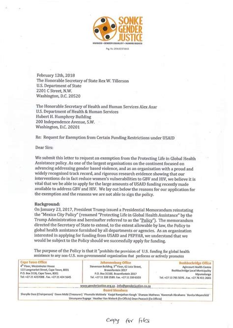 Signed Sonke Letter Of Exemption Request To Us State Department Feb 12