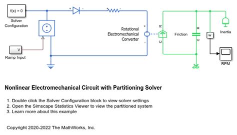 Nonlinear Electromechanical Circuit With Partitioning Solver MATLAB