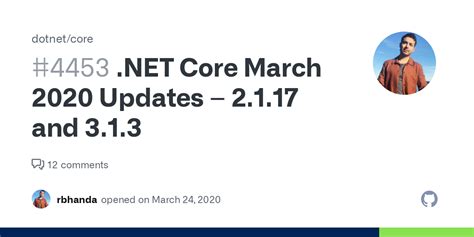 Net Core March 2020 Updates 2117 And 313 · Issue 4453 · Dotnet