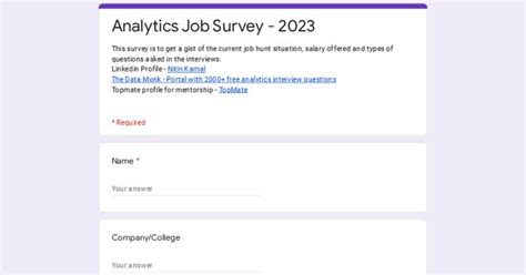 The Data Monk On Linkedin Analytics Job Survey 2023