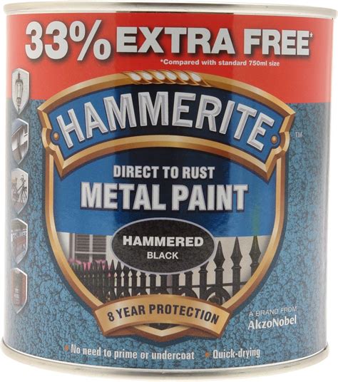 Hammerite 5158237 Metal Paint – Hammered Black, 1 L – BigaMart
