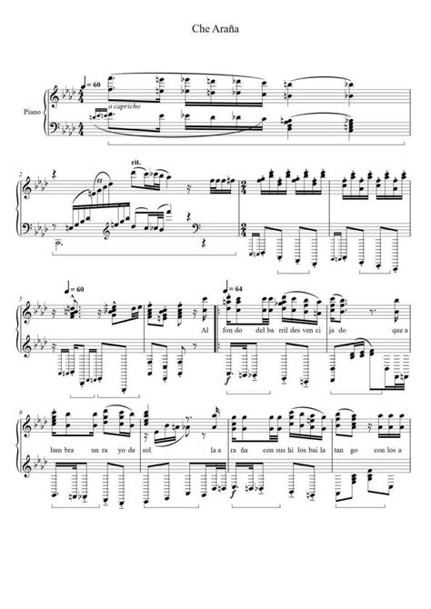 Che Araña Piano Sheet Music By Francisco Gabilondo Soler Crí Crí Topiano