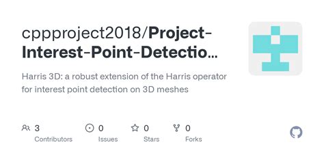 Github Cppproject2018project Interest Point Detection On 3d Meshes
