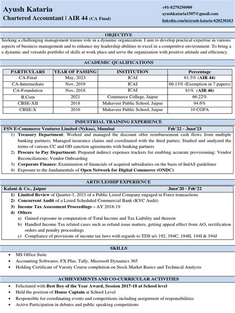 resume ayush kataria pdf