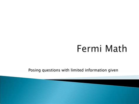 Fermi Math Ppt