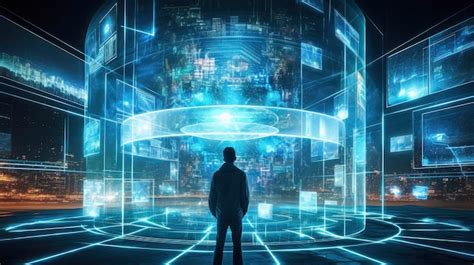 Premium Ai Image Holographic Displays Advanced Technology Innovative Visualization Three