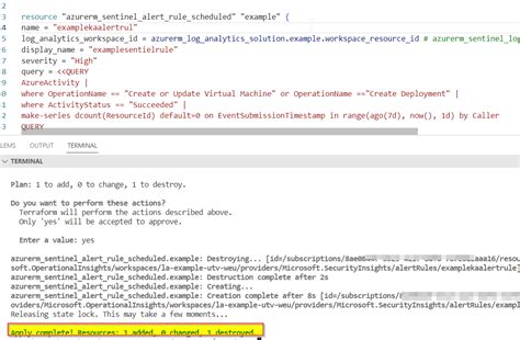 Azure How To Resolve The Failing Of Creating Sentinel Alert Rule Scheduled Using Terraform