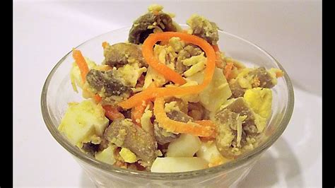 Куриный Салат с Грибами и Корейской Морковью «Ароматный кулинарный видео рецепт Youtube