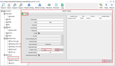 BLIIoT IoT MQTT Gateway BL110 Application 32 MQTT Client One