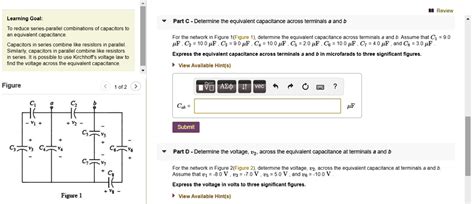 Review Learning Goal Part C Determine The Equivalent Capacitance Across Terminals A And B To
