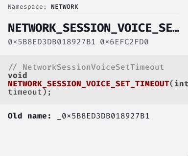NetworkSessionVoiceSetTimeout FiveM Natives Cfx Re Docs