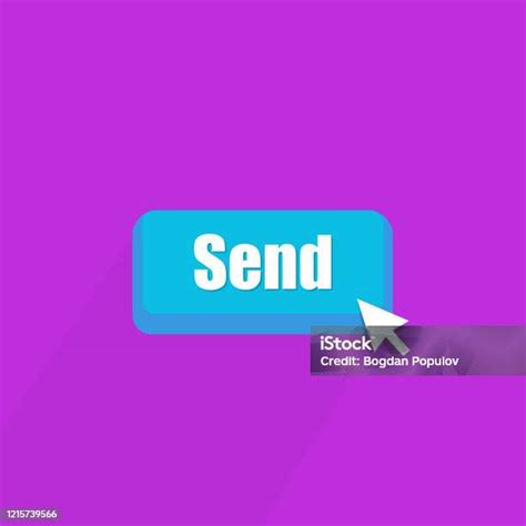 Vetores De Clique Em Enviar Ícone Botão 3d Com Ponteiro Do Cursor