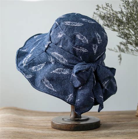 리본 패턴 플로피 햇