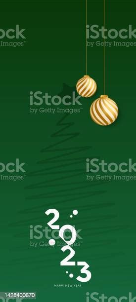 2023 새해 복 많이 받으세요 소나무 추상 숫자 벡터 일러스트레이션 인사말 카드 초대장 달력 등 벡터 스톡 일러스트레이션을위한 휴일 디자인 0명에 대한 스톡 벡터 아트 및