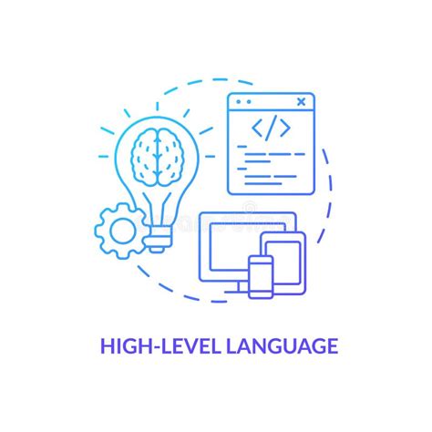 high level language blue gradient concept icon stock vector illustration of operating script