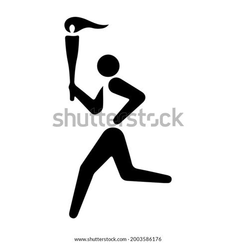 Competition Torch Relay Vector Icon Isolated Stock Vector Royalty Free