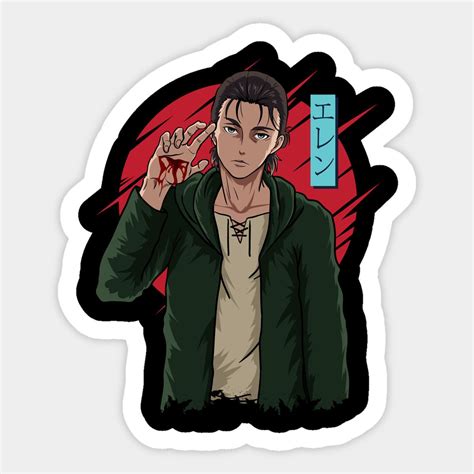 Attack On Titan Eren Jaeger By Hala Art Sticker Graffiti Sticker Design Inspiration Attack