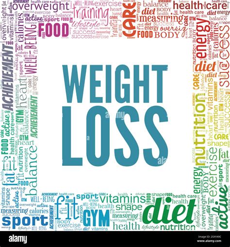 Weight Loss Vector Illustration Word Cloud Isolated On A White