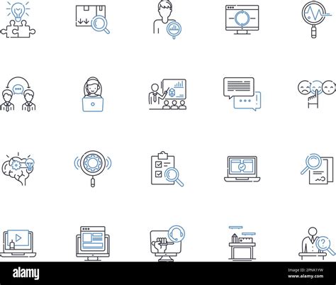 Push And Pull Line Icons Collection Tugging Wrestling Dragging Heave Traction Shove Jerk