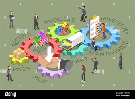 3d Isometric Flat Conceptual Illustration Of Ecommerce Fulfillment Service Modern Warehouse