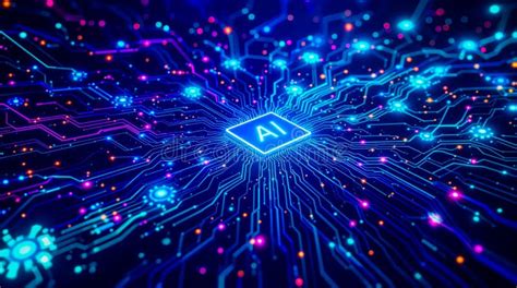 Ai Network With Glowing Nodes And Circuits Symbolizing Artificial Intelligence And Big Data