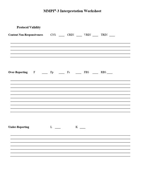 Mmpi 3 Interpretation Worksheet Pdf