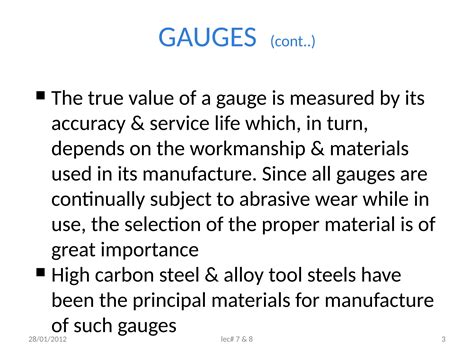 Classification Of Different Types Gauges Ppt