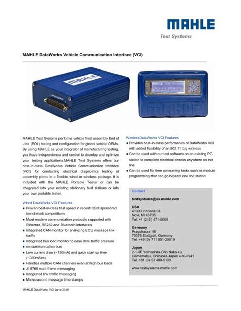 Mahle Dataworks Vehicle Communication Interface