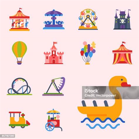Carousels 유원지 매력 측면쇼 아이 야외 엔터테인먼트 건설 벡터 일러스트 레이 션 Carnival에 대한 스톡 벡터 아트 및 기타 이미지 Carnival 놀이