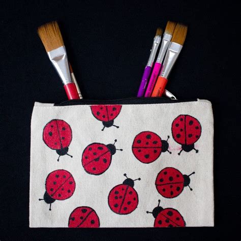 Ladybug Print Zippered Pouch