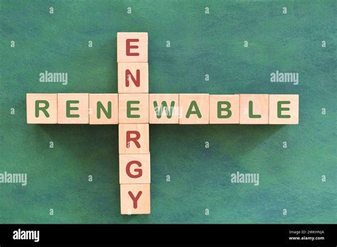 Renewable Energy Problem Solving Solution And Strategy Concept Crossword Flat Lay Composition