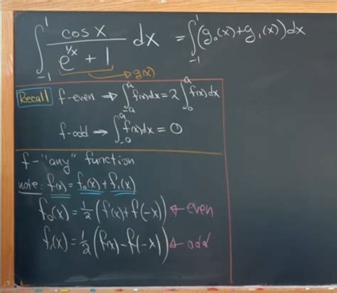 integral trick even and odd functions math online tom circle
