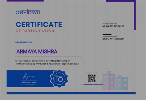 Completed Devtown Bootcamp With Shaurya Sinha Armaya Mishra Posted On