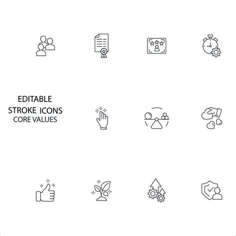 Core Values Icons Set Core Values Pack Symbol Vector Elements For Infographic Web