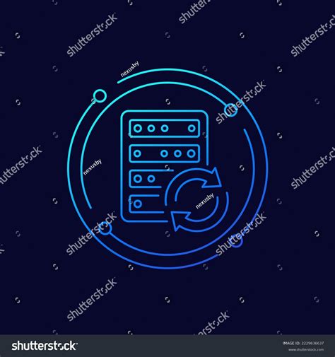 Server Backup Icon Linear Design Stock Vector Royalty Free 2229636637