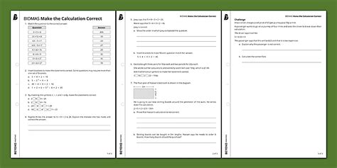 👉 Order Of Operations Worksheet Make The Calculation Correct