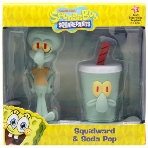 Spongebob Squarepants Squidward And Soda Pop Mini Figure 2 Pack Flocked