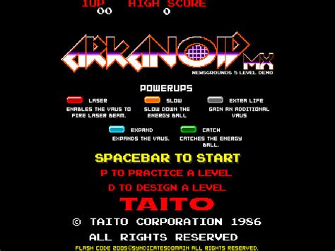 알카노이드 Arkanoid 벽돌깨기 게임하기