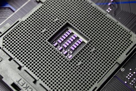 Premium Photo The Macro View The Empty New Computer Socket On The Motherboard For Central