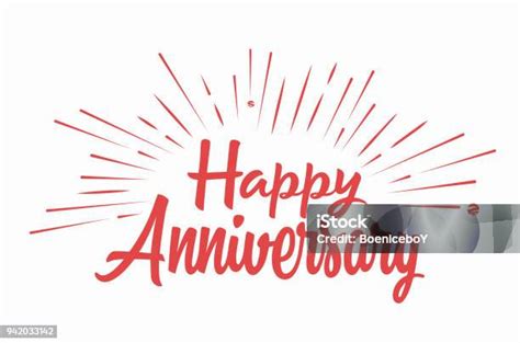 행복 한 기념일 카드입니다 아름 다운 인사말 배너 포스터 서 비문 검은 텍스트 단어 골드 리본 손으로 그린 디자인입니다 흰색 배경에 고립 된 벡터 문자 필기 현대 브러쉬 0