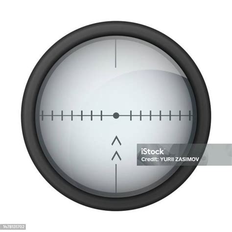 현실적인 저격 조준경 측정 표시 템플릿이 있는 스나이퍼 스코프 스나이퍼 스코프 십자선 보기 현실적인 벡터 광학 시력입니다 개념에 대한 스톡 벡터 아트 및 기타 이미지