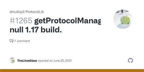 Getprotocolmanager Null 117 Build · Issue 1265 · Dmulloy2