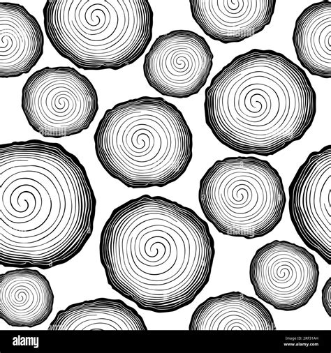 Vector Seamless Pattern With Tree Rings Saw Cut Tree Trunk Wood Log